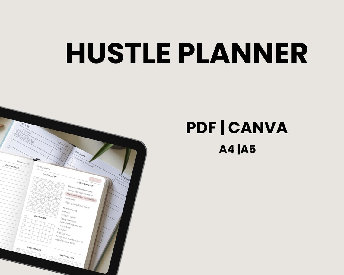 Hustle Planner Printable | Goal Setting, Daily Focus, Weekly & Monthly ...