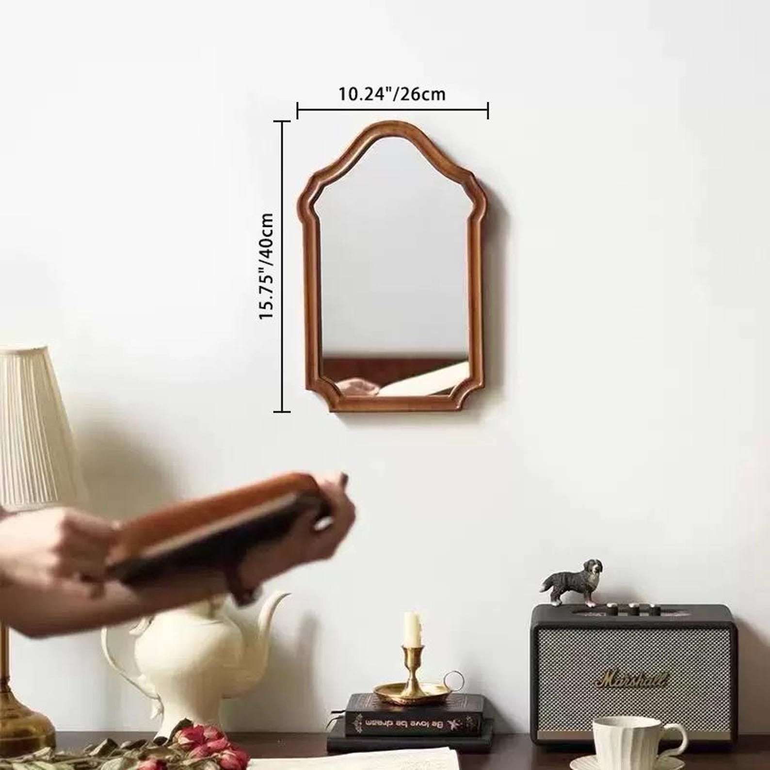 Walnut Wood Framed Mirror - Silver Electroplated Glass - Etsy