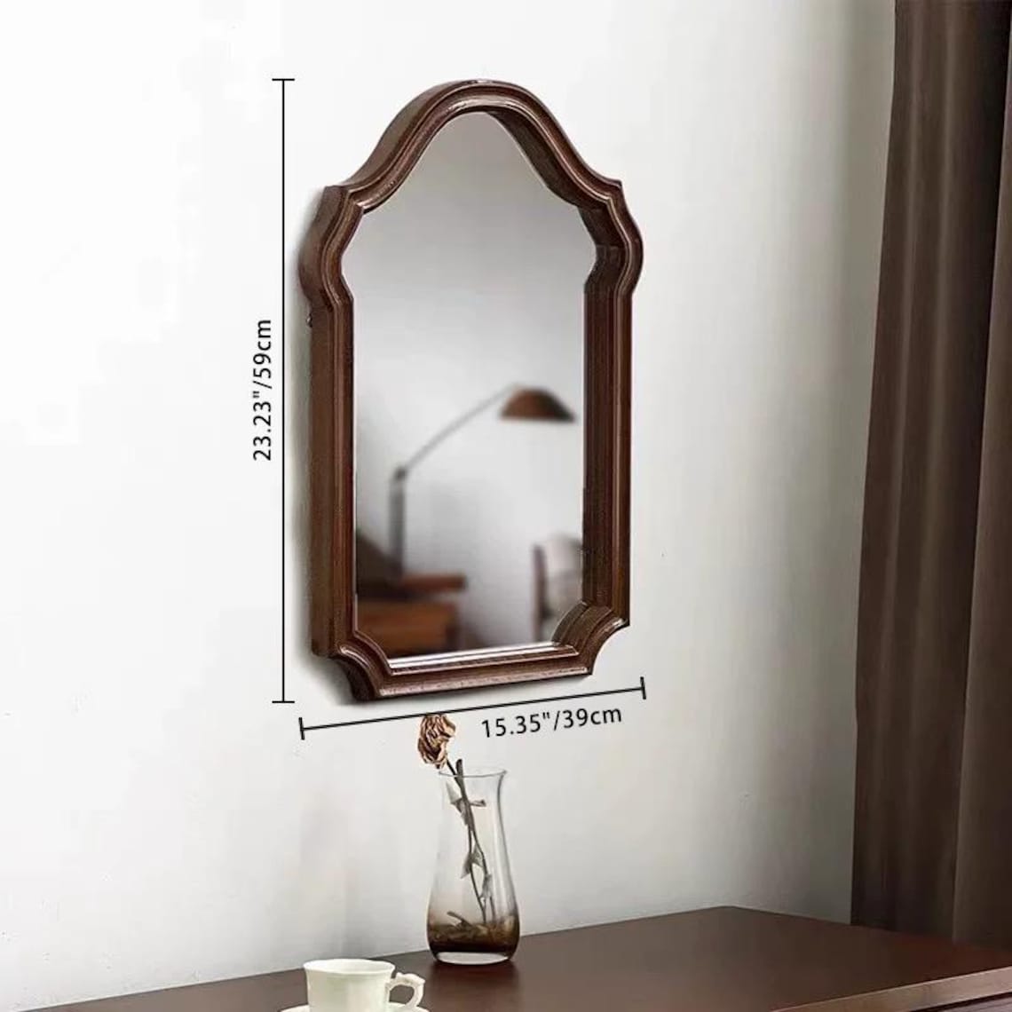 Walnut Wood Framed Mirror - Silver Electroplated Glass - Etsy