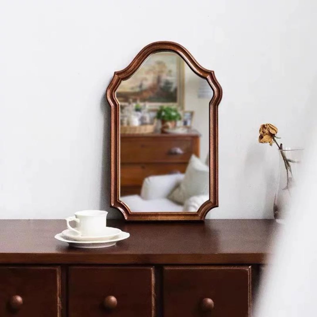 Walnut Wood Framed Mirror - Silver Electroplated Glass - Etsy