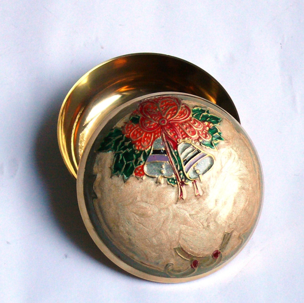 Vintage Brass Box Christmas Present Box Trinket Jewellery or Gift Box ...