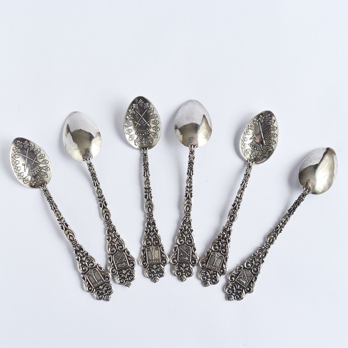 Vintage Silverplate Tea Spoons Souvenir Spoons Paris Rare Shape Set of ...