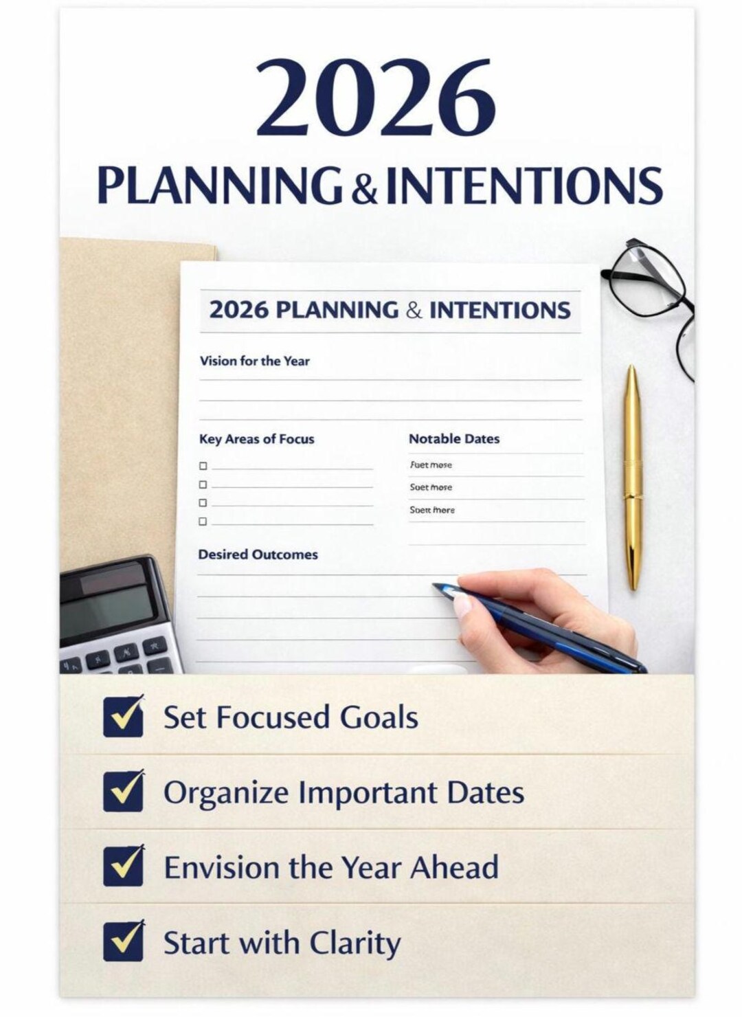 2026 Planning & Intentions Planner | Goal Setting, Reflection and SMART ...
