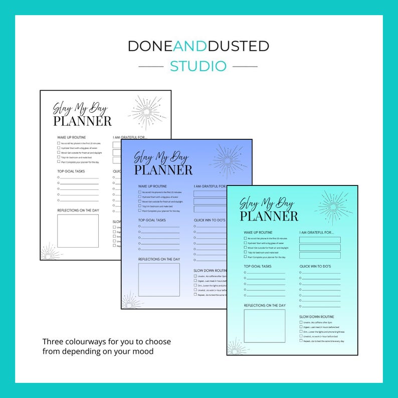 Slay My Day Planner, Printable & Editable PDF, Day to Do List A4 and US ...