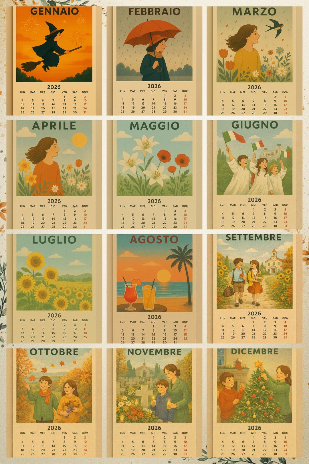 2026 Printable Calendar Bundle | Monthly, Yearly, and Weekly Calendars ...