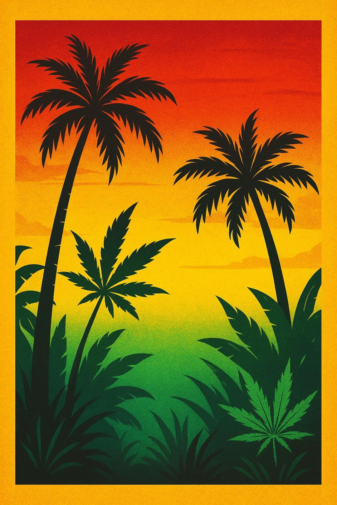 Reggae Rasta Poster A3 Printable | Tropical Wall Art Digitale per Casa ...