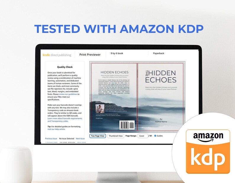 6x9 KDP Book Template, Editable Canva Interiors and 2 Covers Sets With ...