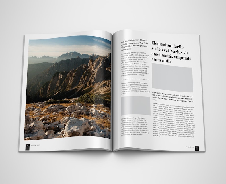 Magazine Template | Book Editorial Layout | Travel Magazine | Printable ...