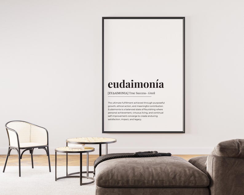 Greek Eudaimonía Definition, Greek True Sucess Poster, Greek Wall Art ...