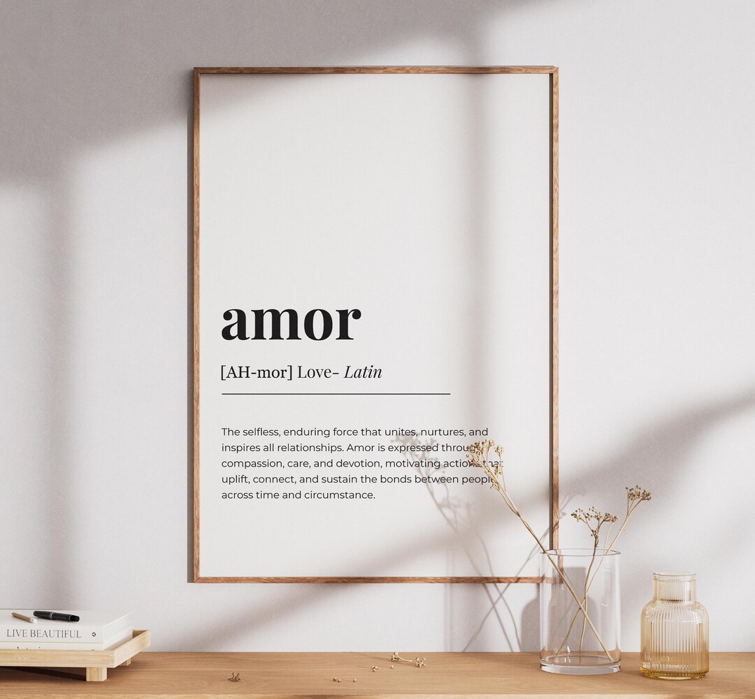 Amor Latin Definition Print Home Office Wall Art | Love Inspirational ...