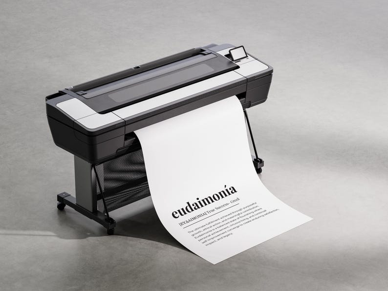 Greek Eudaimonía Definition, Greek True Sucess Poster, Greek Wall Art ...