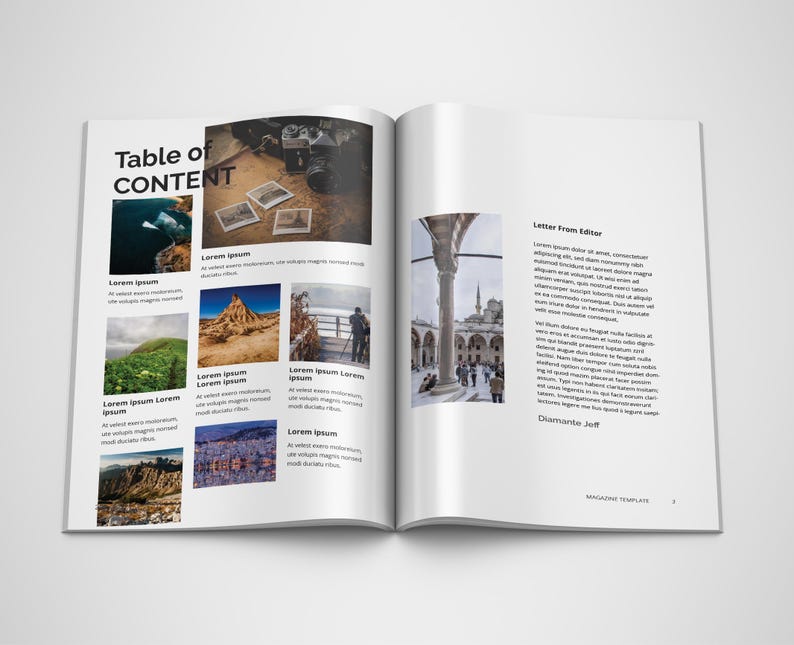 Magazine Template | Lifestyle Book Editorial Layout | Printable ...