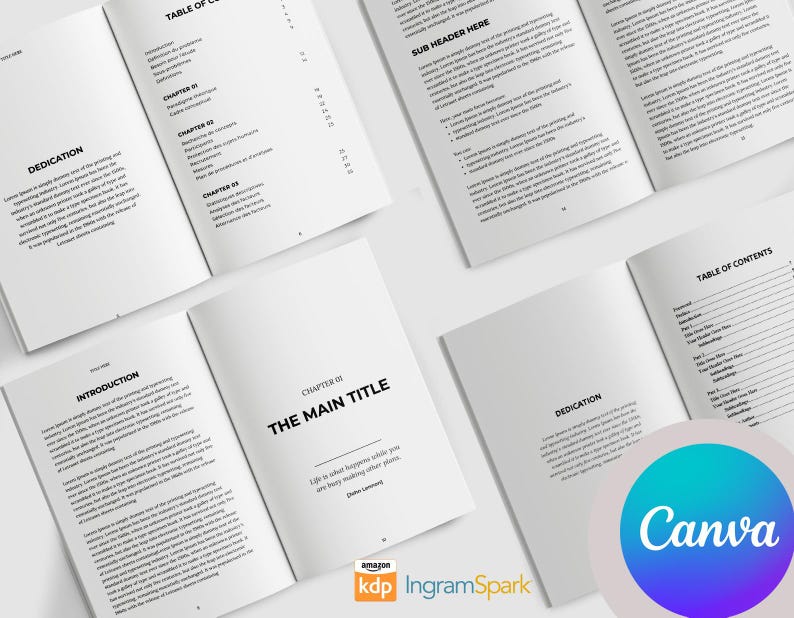 6x9 KDP Book Template, Editable Canva Interior and Cover Sets With ...