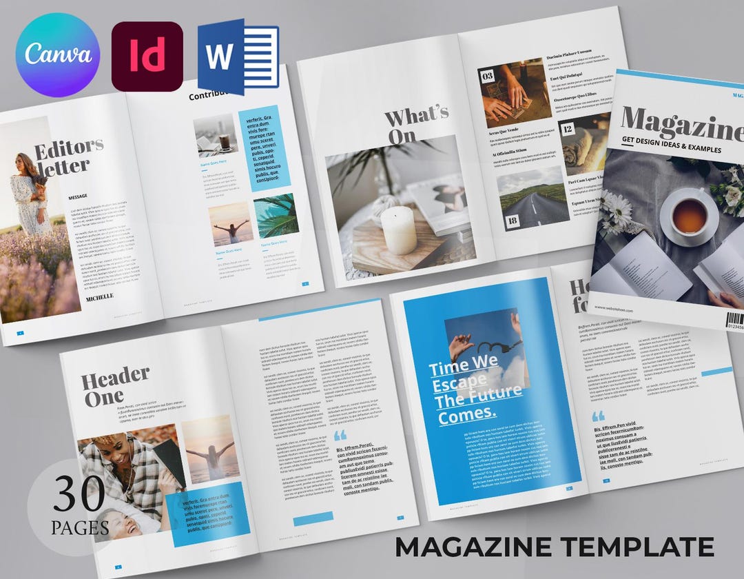 Modern Magazine Template | Journal Booklet | Lifestyle Book Editorial ...