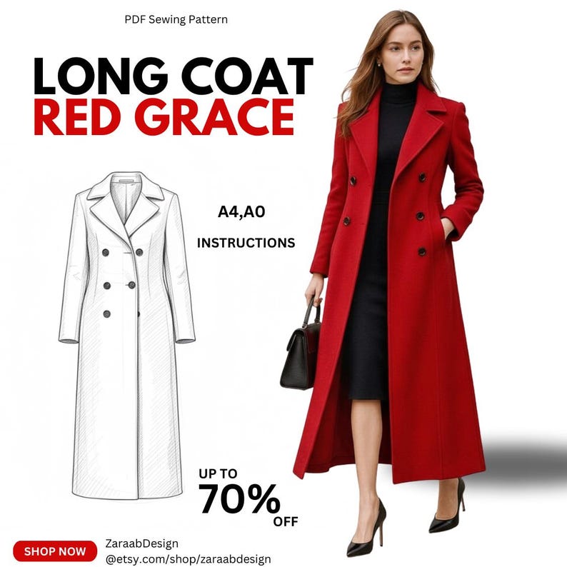 Handmade Wool Coat for Women | Elegant Winter Trench Coat | Double ...