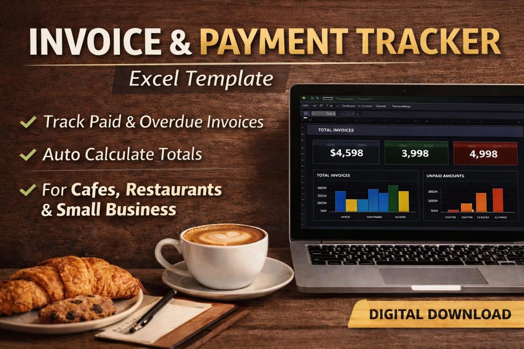 Invoice Payment Tracker Excel Template | Smart Accounting Spreadsheet ...