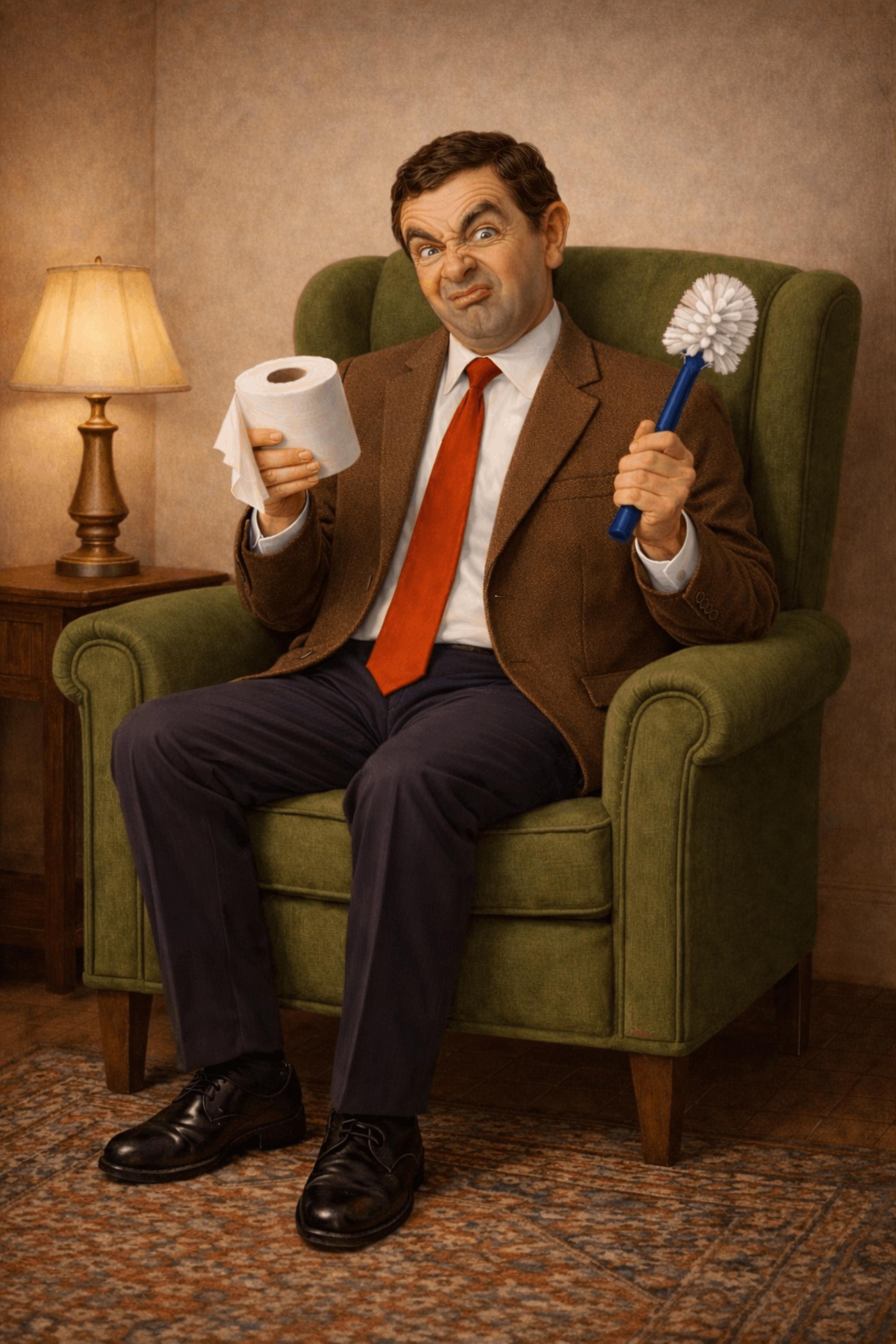 Funny Bathroom Wall Art, Mr. Bean, Print, Digital Download, Toilet ...