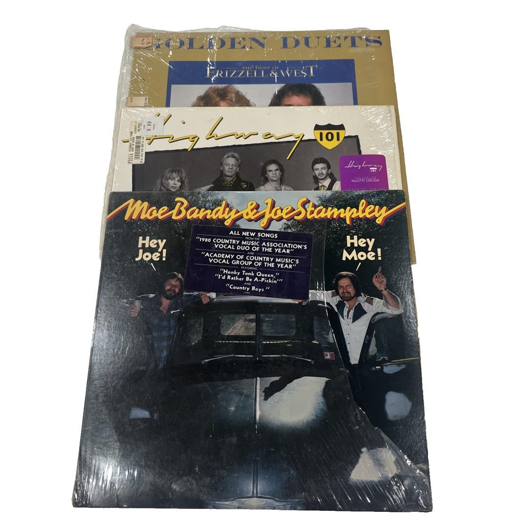 3- Vintage Country 80s Records Hwy 101 Moe Bandy & Joe Stampley ...