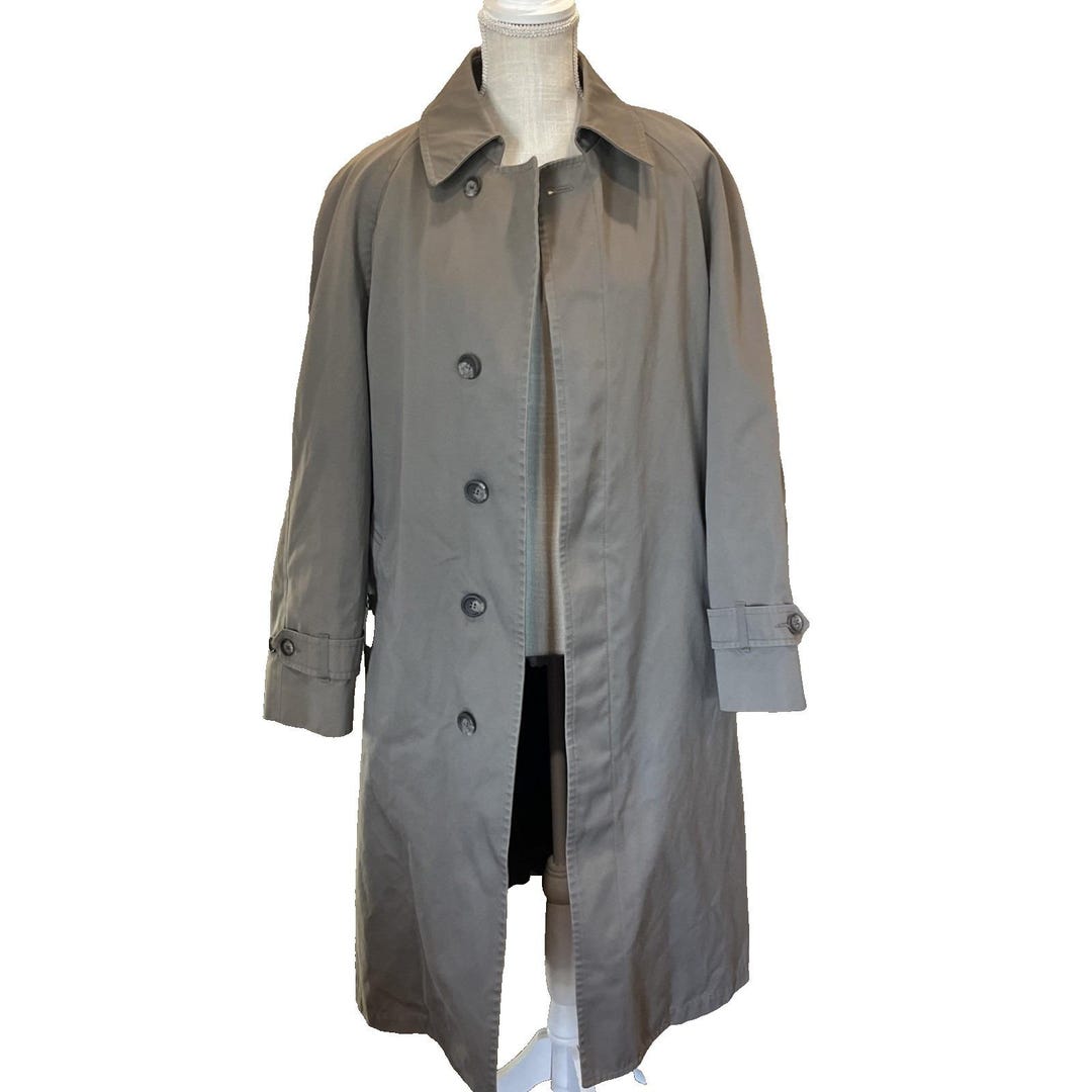 VTG London Fog Men's Trench Coat Tan Zip Liner Classic Career Staple ...