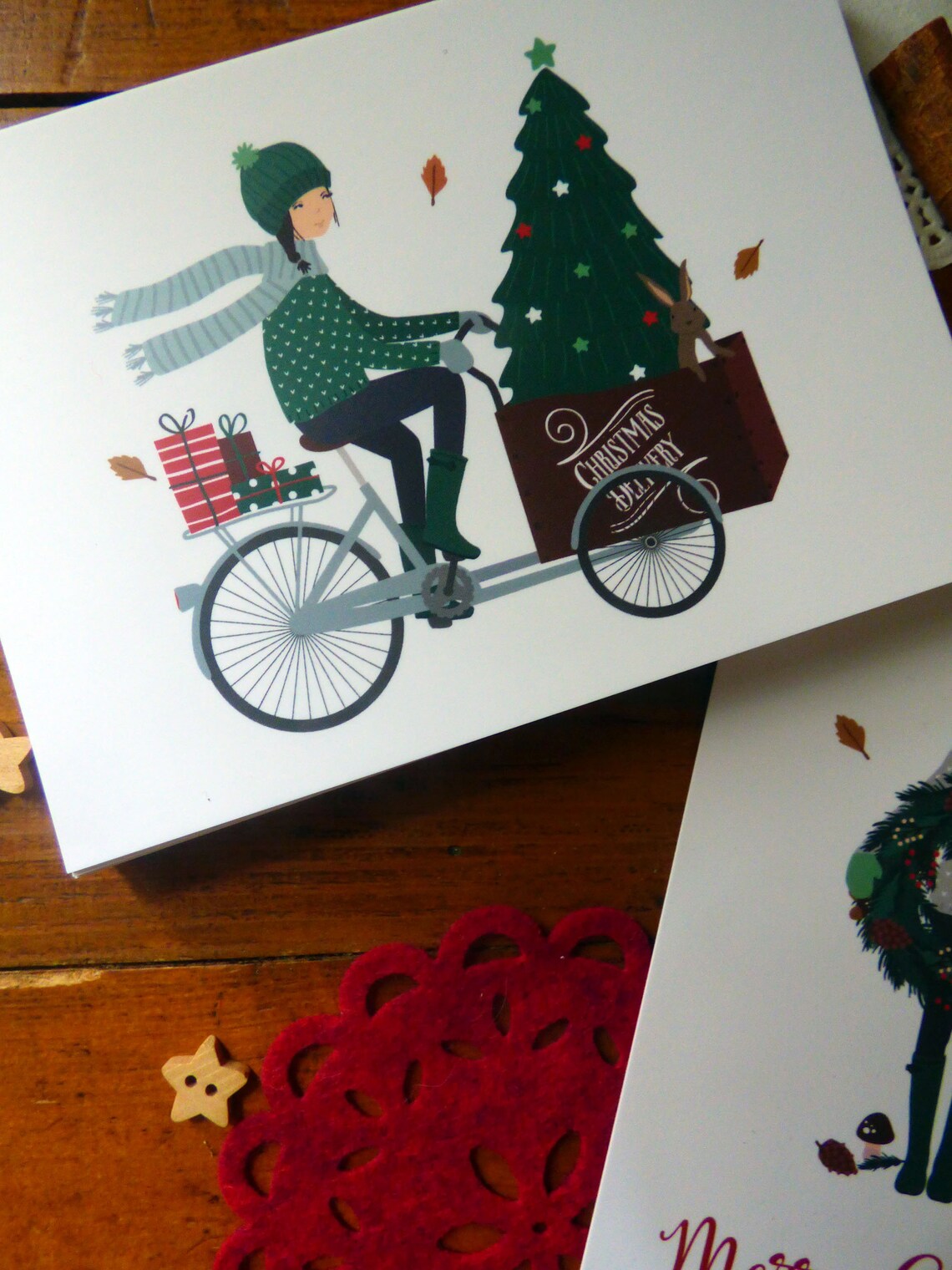 Merry Christmas Postcards. Set of 2 Festive Postcards. Perfect - Etsy