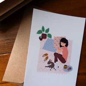 Get Well Soon Postcard. House Rabbit Postcard - Etsy