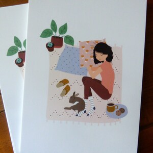 Get Well Soon Postcard. House Rabbit Postcard - Etsy