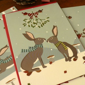 Set of 3 Christmas Postcards Featuring Christmas Rabbits in - Etsy