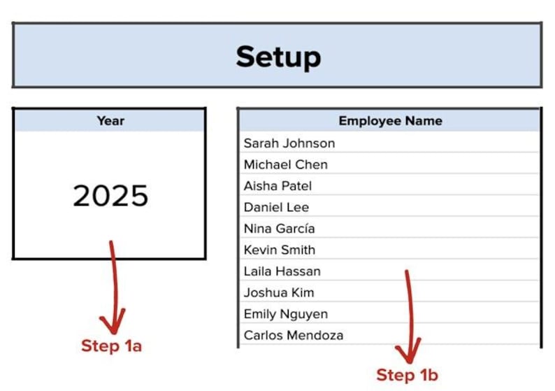 2026 Employee Attendance Tracker Excel | Staff School Attendance Sheet ...