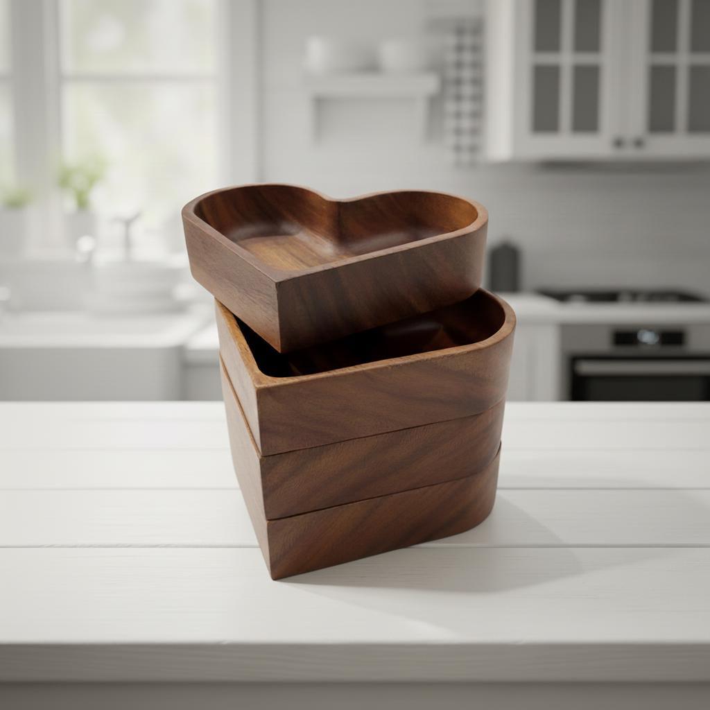 Heart Wooden Tray Serving Board Coffee Table Centerpiece Decoration ...