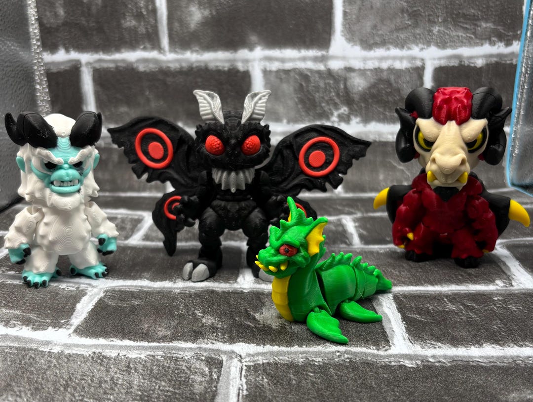 3D Printed Cryptid Flexi Figures | Mini Monster Creatures | Mythical ...