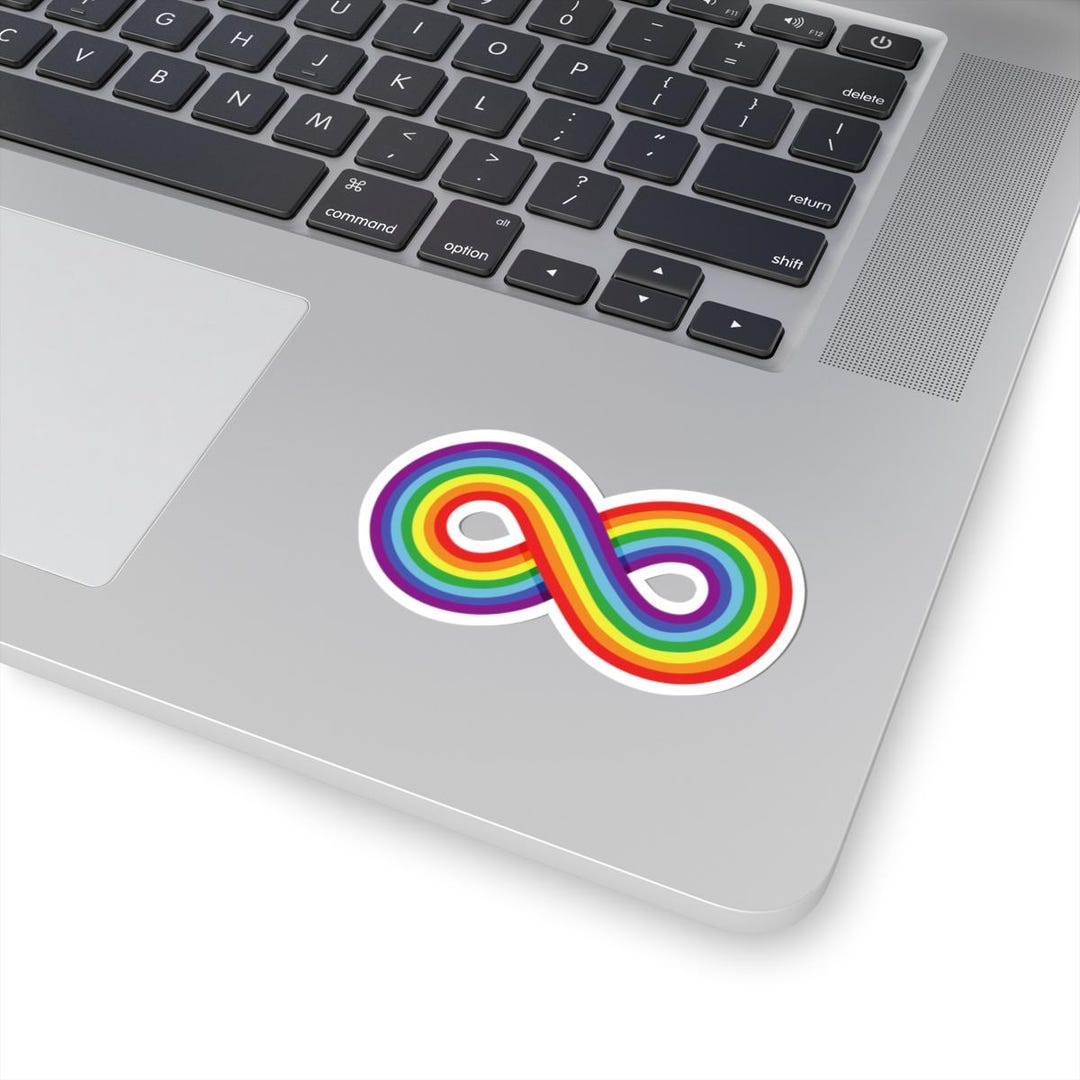 Rainbow Infinity Loop Sticker | Kiss-cut Vinyl Sticker, Pride Colors - Etsy