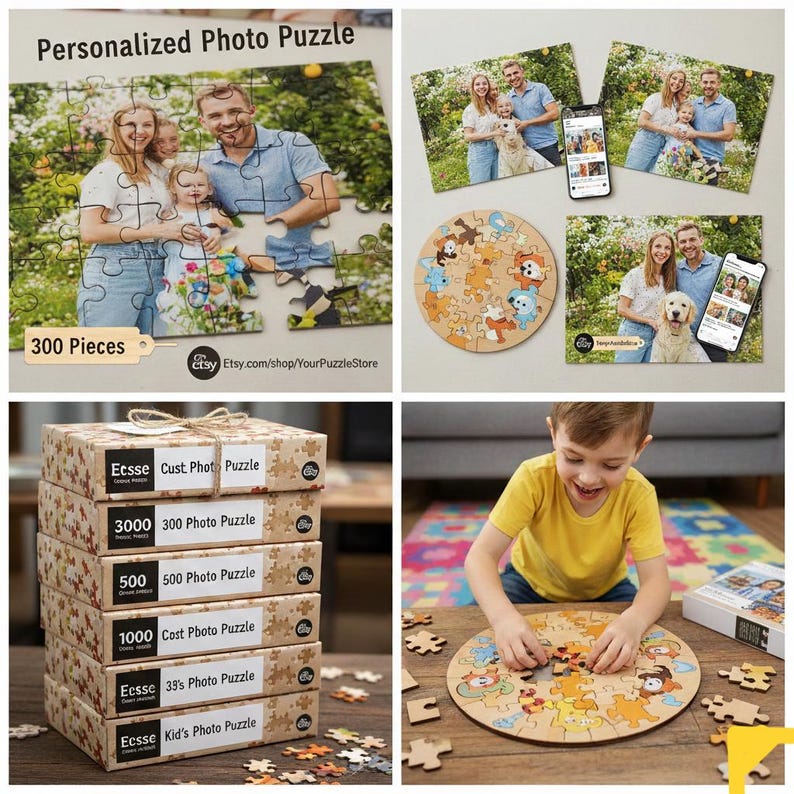 Personalized Photo Puzzle, Custom Jigsaw for Adults Kids, 35 300 500 ...