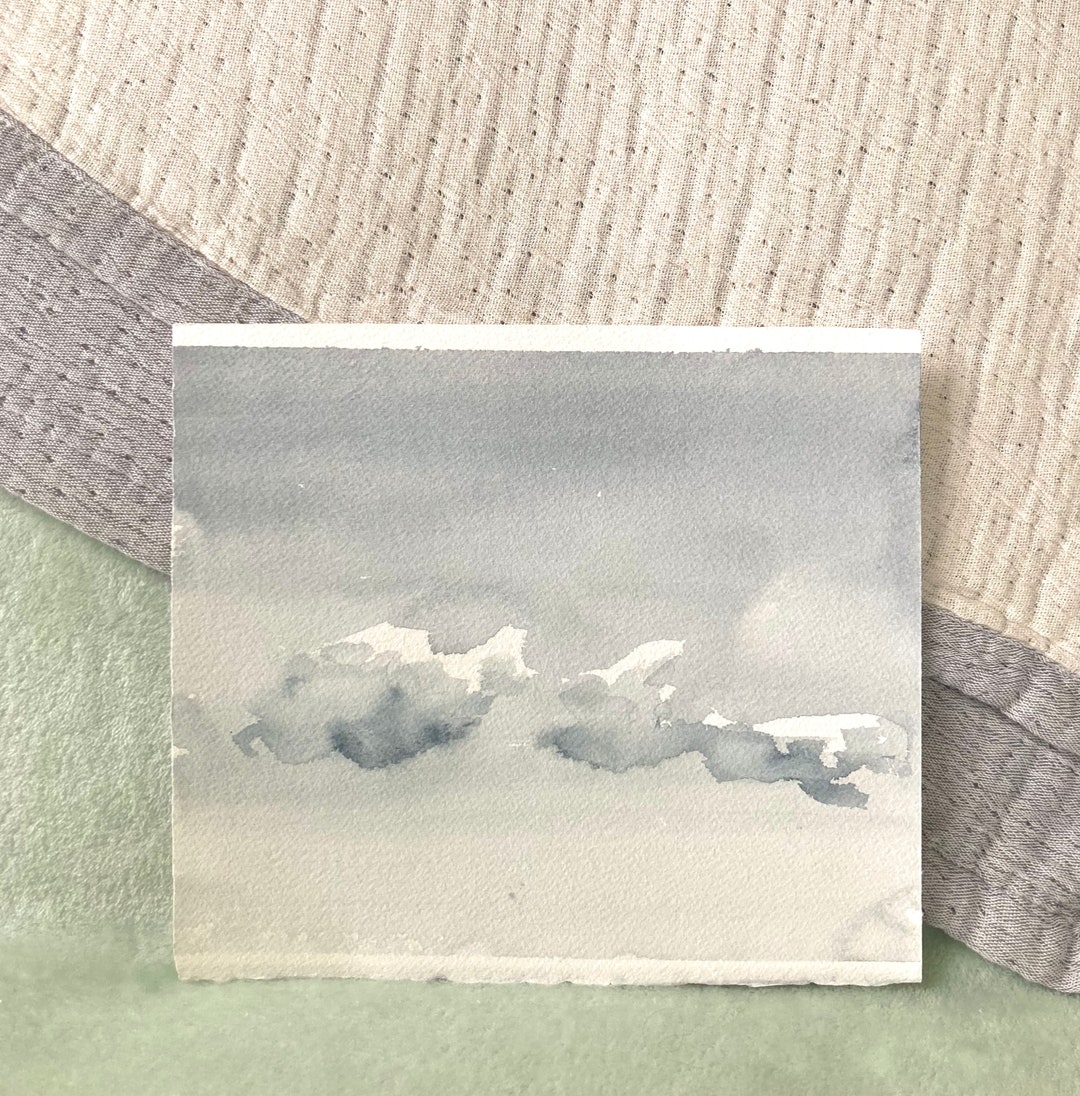 Cloud Study 2, Original Watercolor of Clouds - Etsy