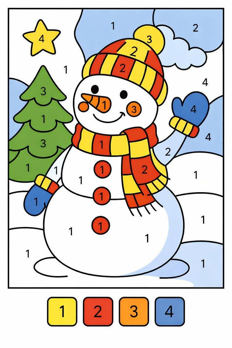 Animal Color by Number – 12 Kids Coloring Pages, Preschool Activity ...