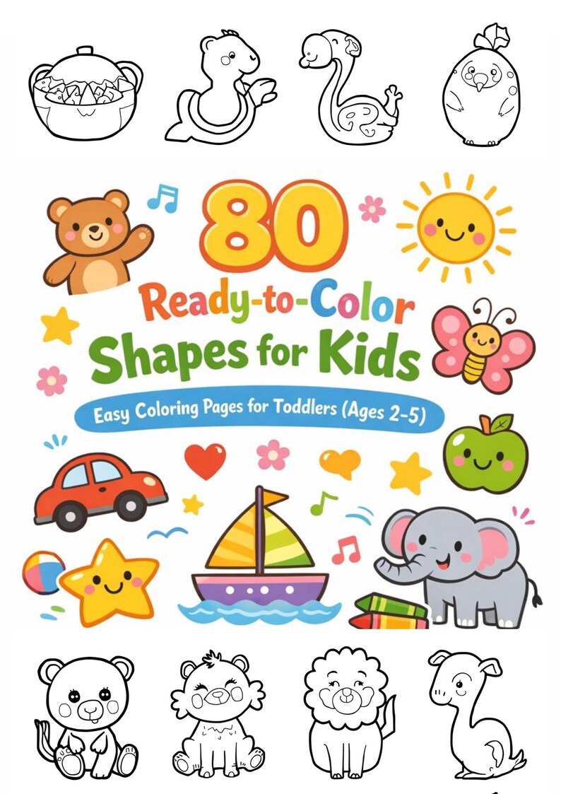 80 Ready-to-color Shapes for Kids – Printable Coloring Pages | Simple ...