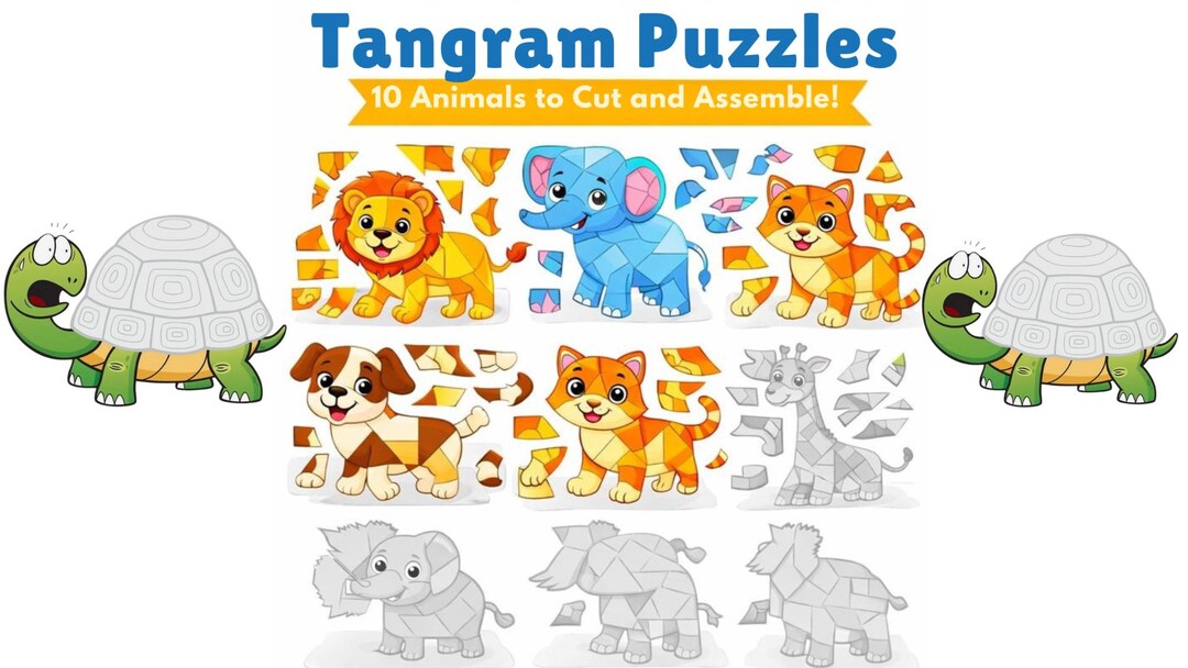 Animal Tangram Puzzles | Cut and Paste Activity (PDF Download) - Etsy ...