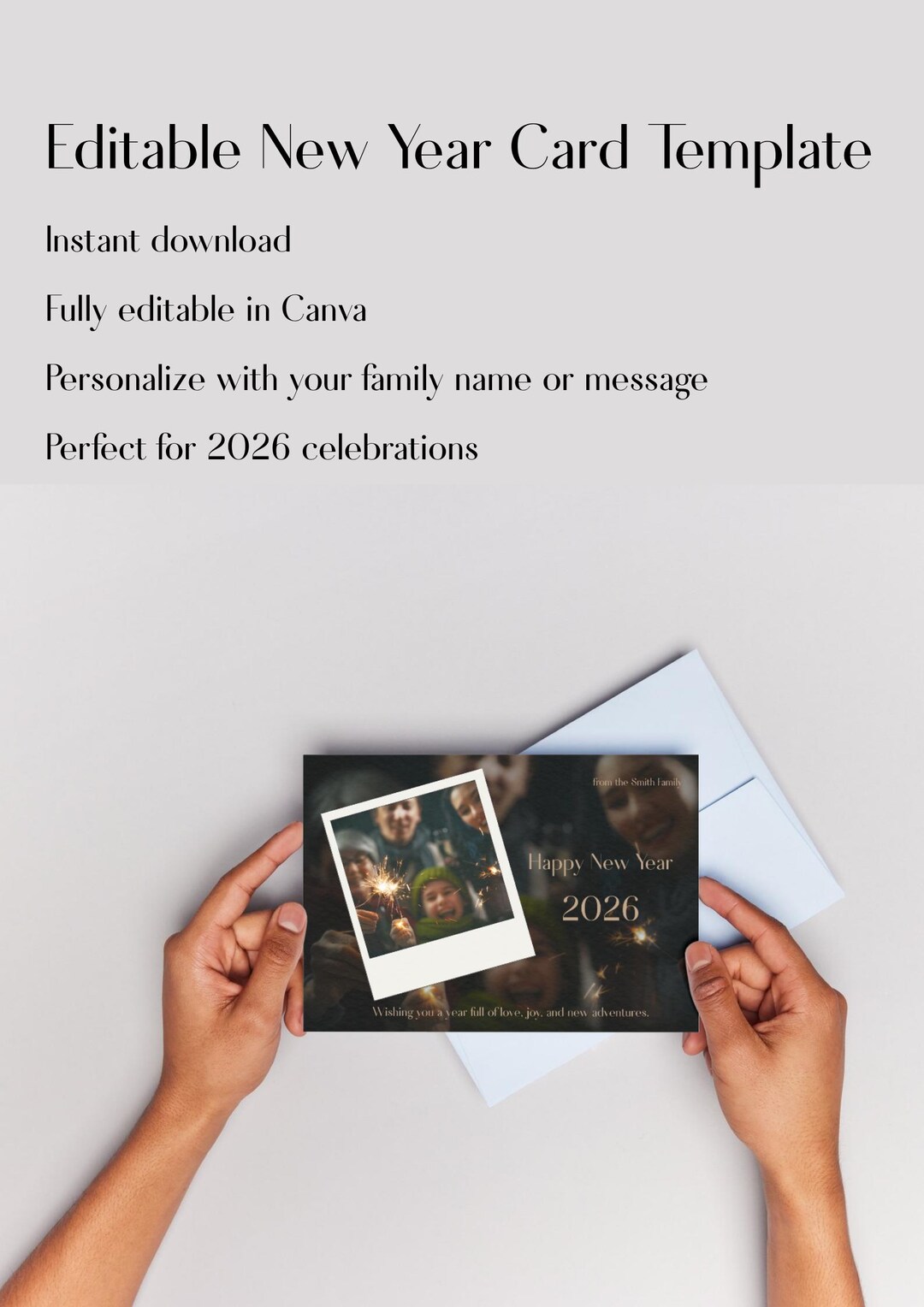 Editable New Year Card Template - Etsy