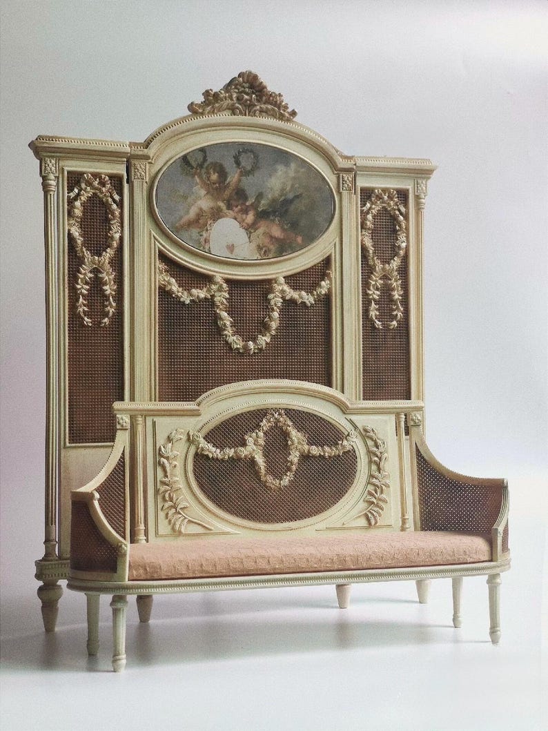 Victorian Ornate Screen Bench Set • Miniature Dollhouse Furniture ...