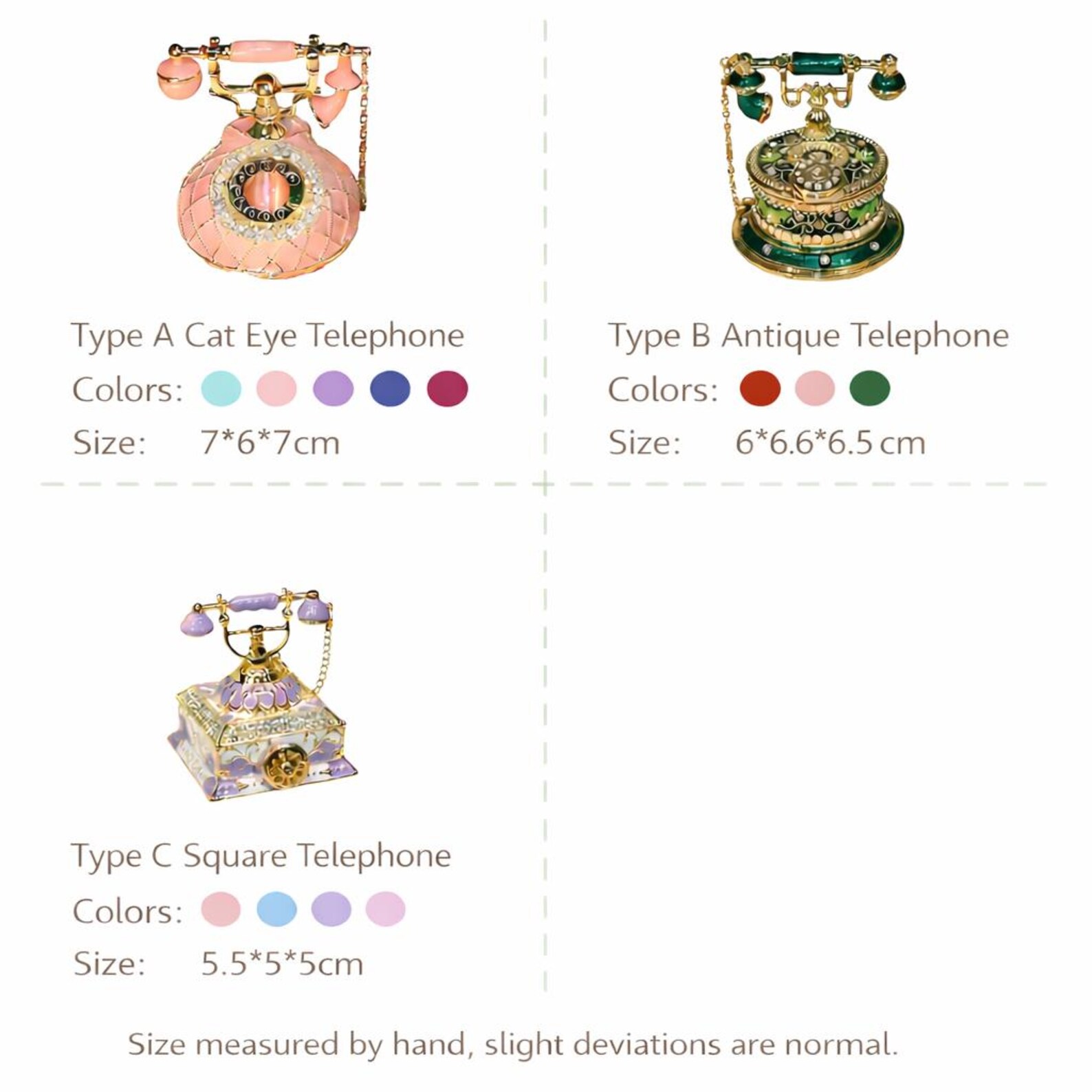 Vintage Telephone Jewelry Box – Rhinestone Ring Storage, Dollhouse ...