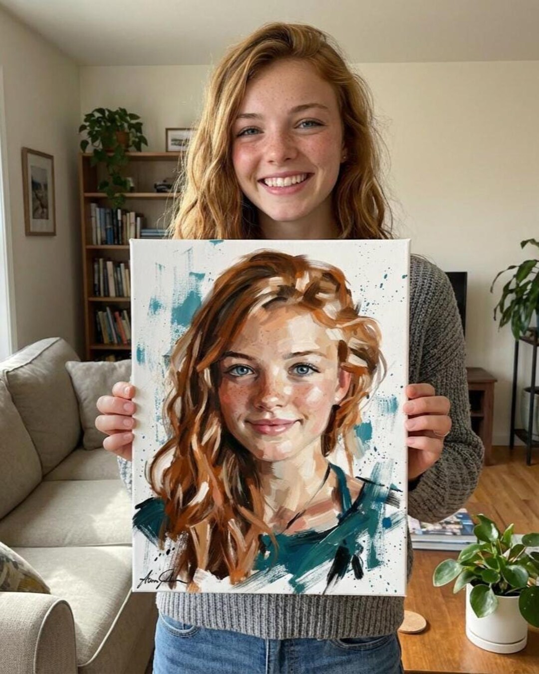 Custom Modern Expressionism Portrait From Photo, Artist-crafted Canvas ...