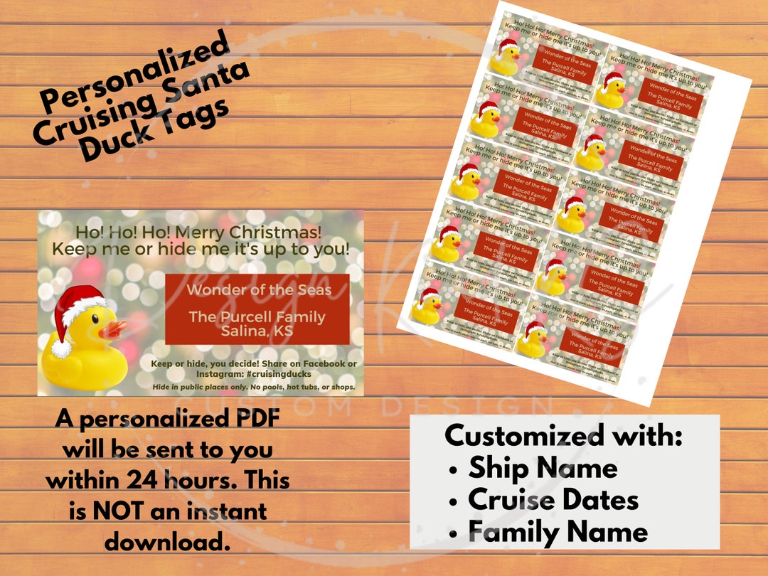 Santa Duck Custom Download Cruising Duck Tags - Etsy