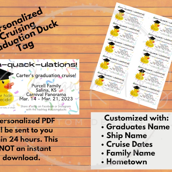 Graduation Duck Tag - Etsy