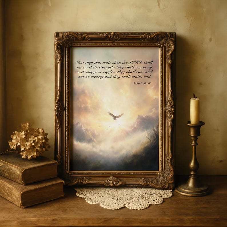 Soaring Eagle With Isaiah 40:31 - Christian Printable Art, Spiritual ...