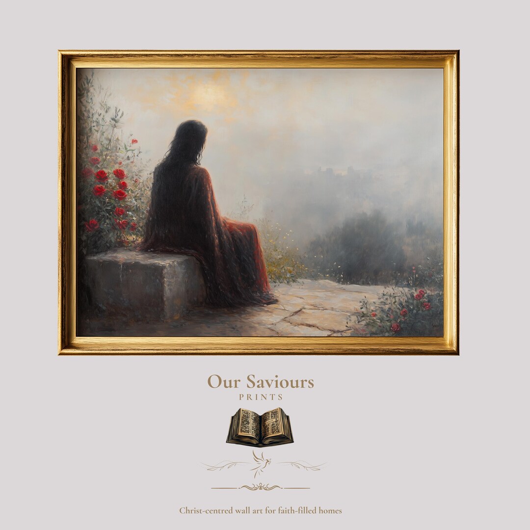 Mary Magdalene at the Garden Tomb Painting - Serene Christian Wall Art ...