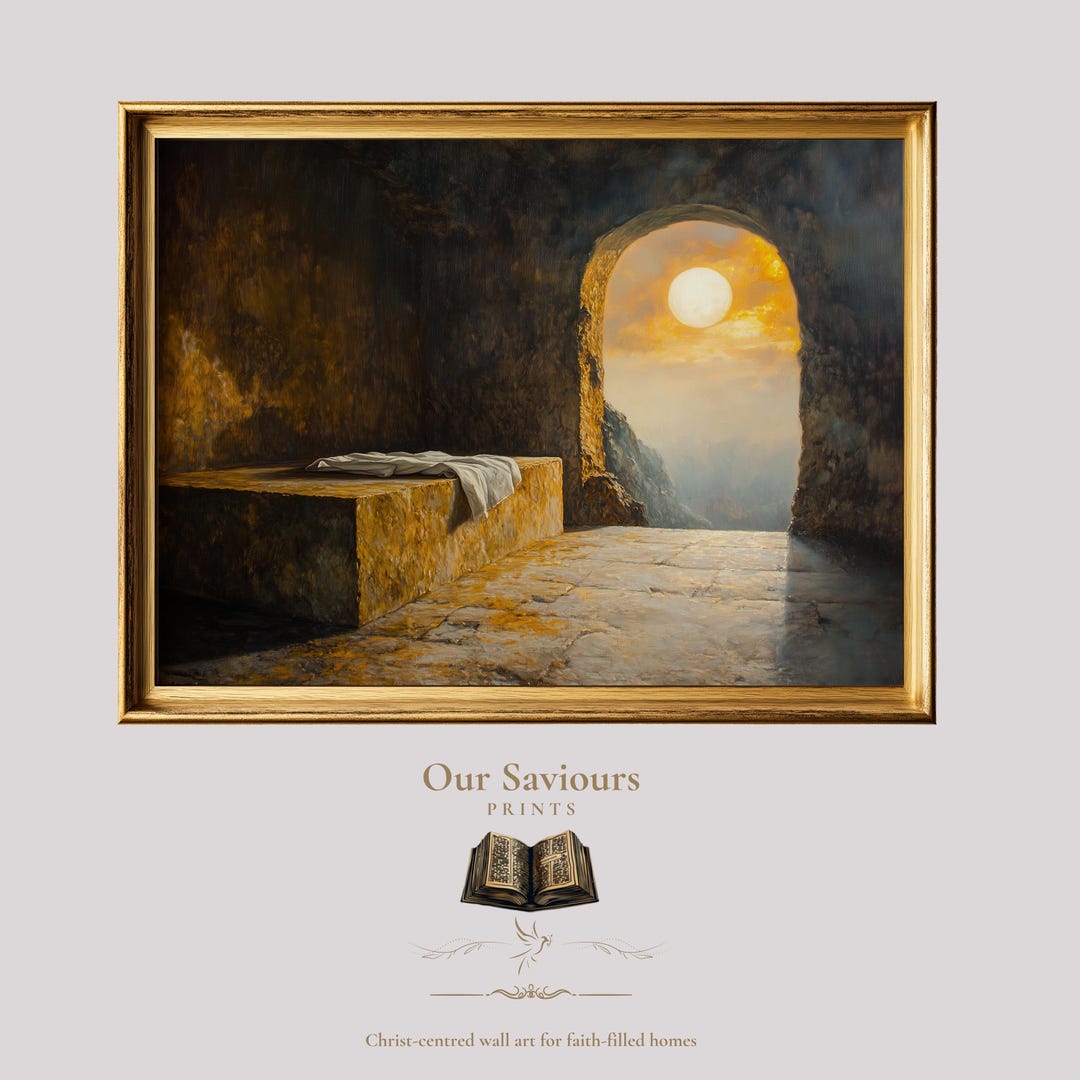 Empty Tomb at Sunrise Christian Wall Art - Inspirational Faith-painted ...