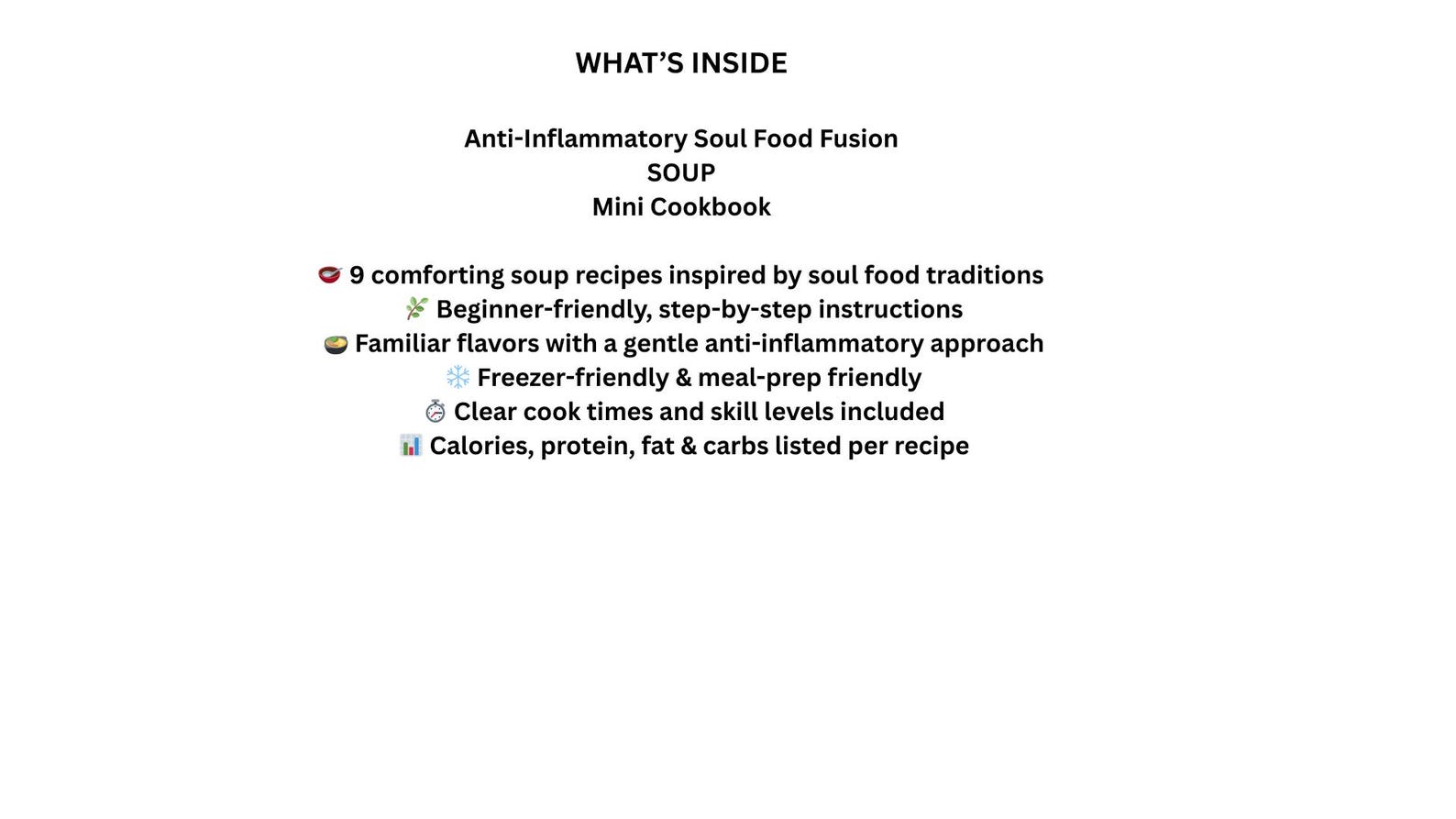 Anti-inflammatory Soul Food Fusion: Soups & Stews Mini Cookbook - Etsy