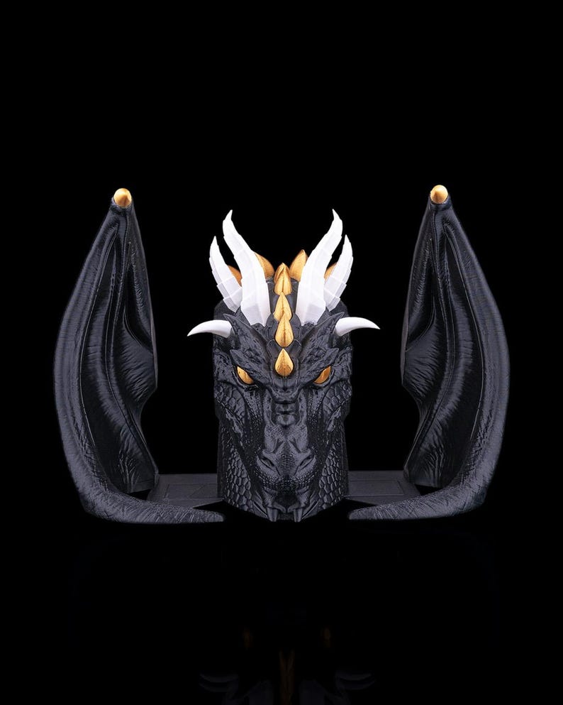 Dragon Bookend End of the Hoard | Dragon Bookend Dnd Decor | Gift for ...