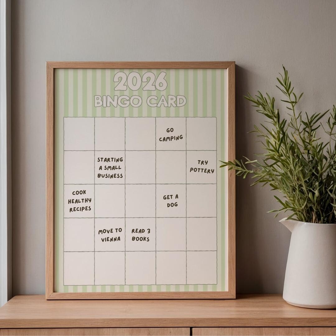 2026 Goals Bingo – Annual Goals & Bucket List Template for Self ...