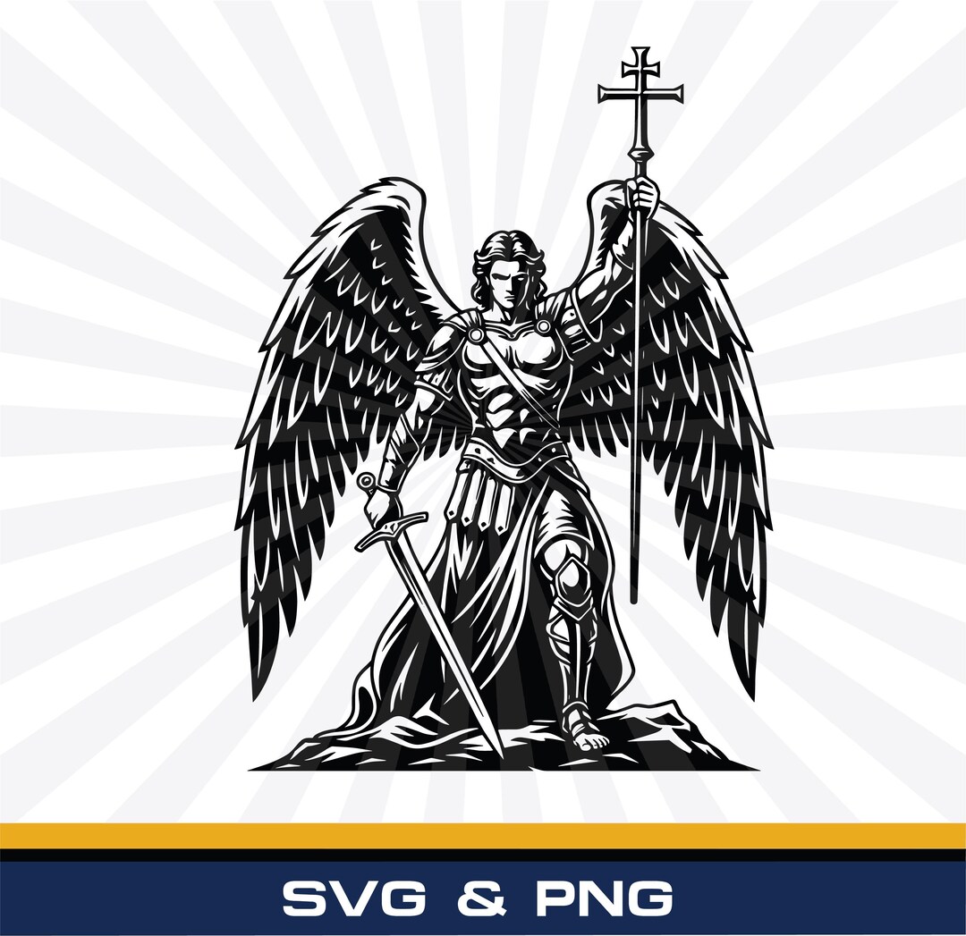 Archangel St Michael SVG and PNG Design #016 - Etsy