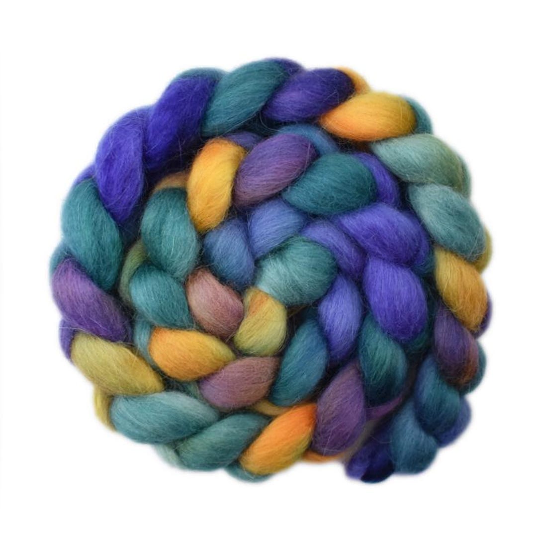Hand Dyed Roving Norwegian Lustre Wool Spinning Fiber 4.2 Ounces ...